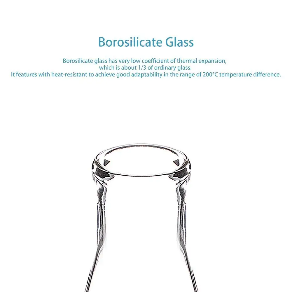Laboratory Borosilicate Glass Conical Flask Erlenmeyer Flask 150ml ...