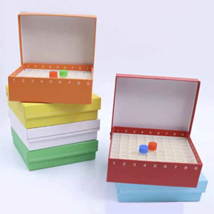 Lab Research Cryogenic Vial Storage Laminated Hinged Cardboard Cryobox ...