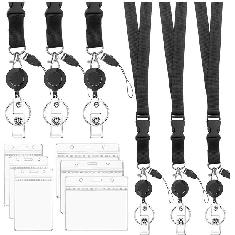 Retractable Badge Lanyards And Id Badge Holder Lanyard With Detachable ...