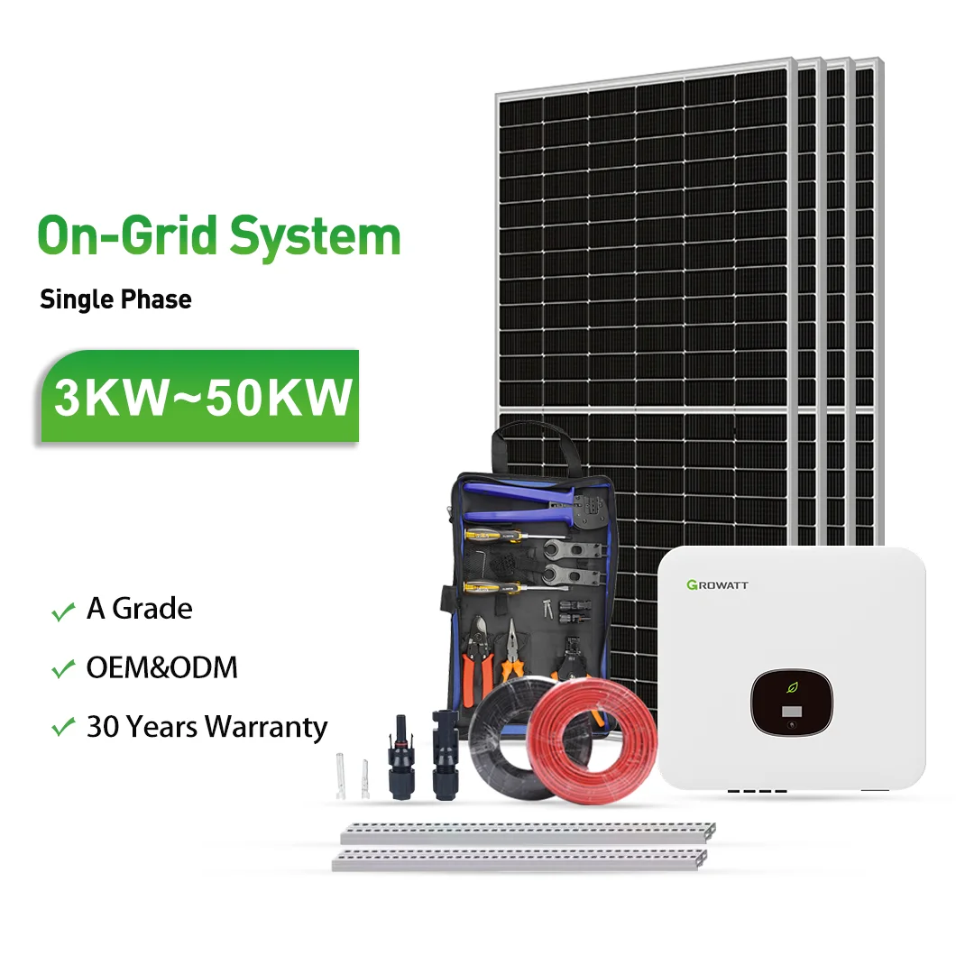 Solar Power System 3kw 5kw 10kw 20kw 30kw 50kw Grid Connected Solar System Full Photovoltaic ...