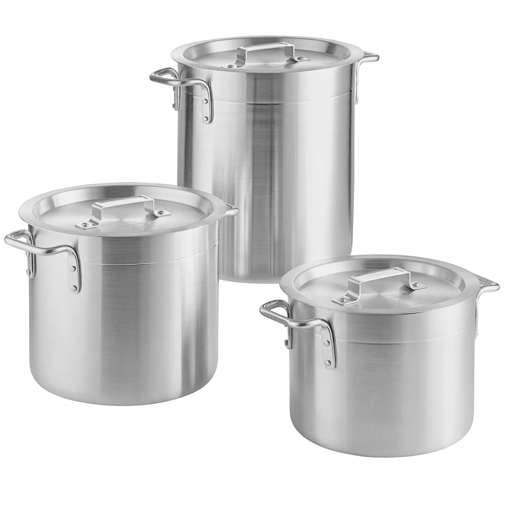 3 Piece Commercial Stock Pot Aluminum Heavy-duty Large Induction ...