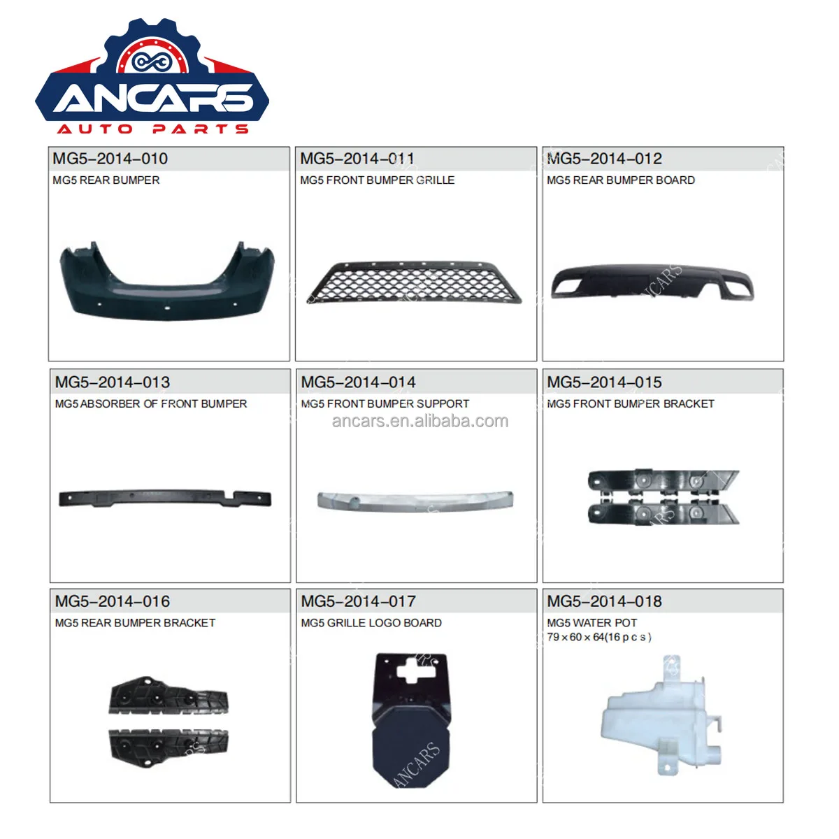 Body Parts For Mg Mg5 2014 Headlight Tail Lamp Bumper Grille Hood ...