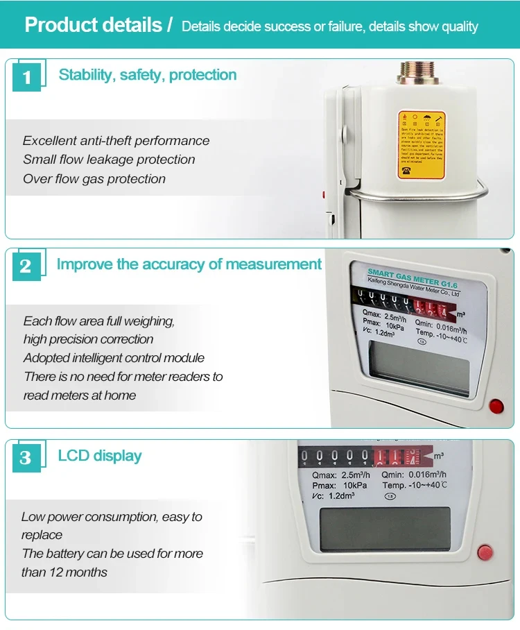 Modbus Smart Gas Meter - Accurate Digital Output IC Card