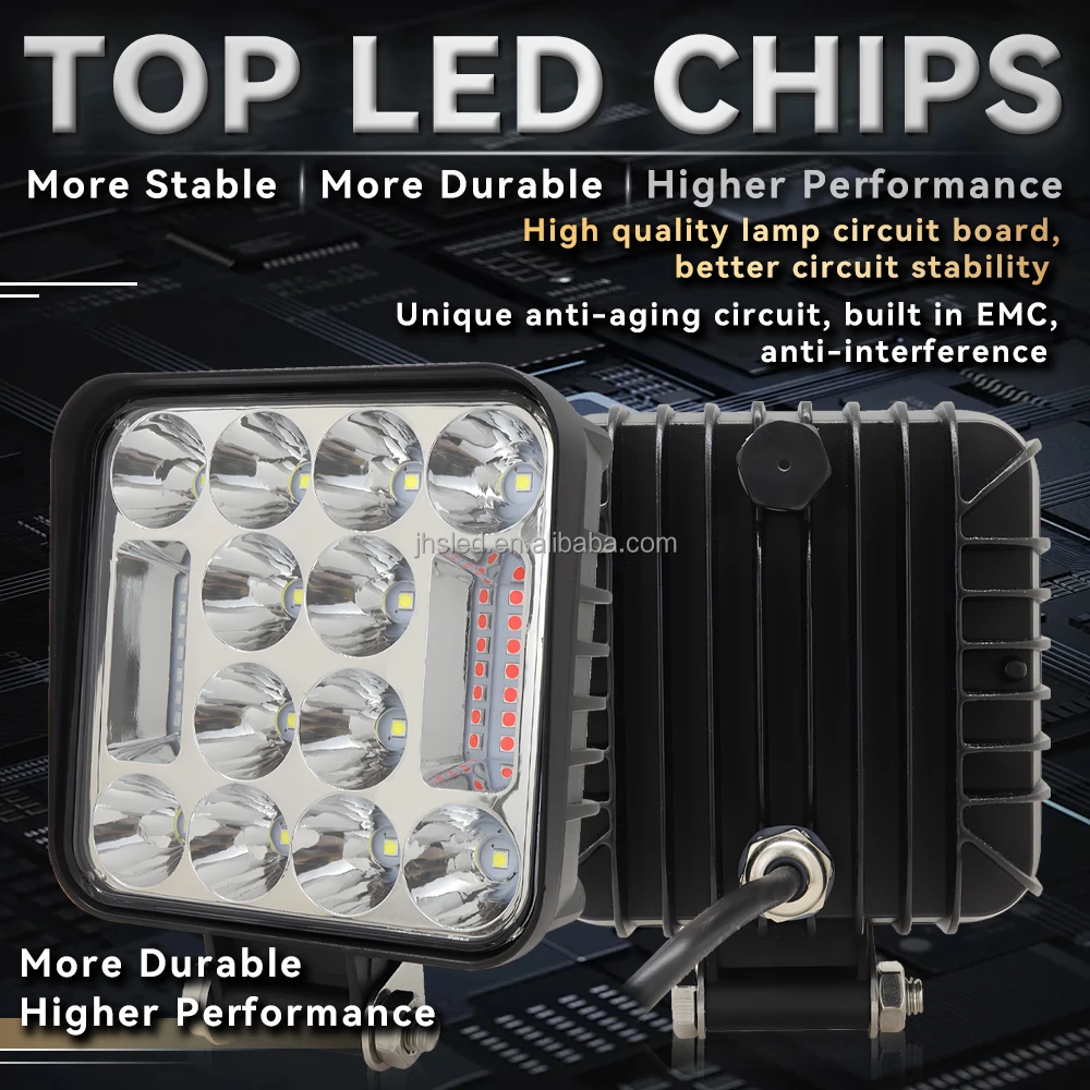 Brand New 78w Work Led Light 12v-24v Led Work Lights Red+blue 78w 4inch ...