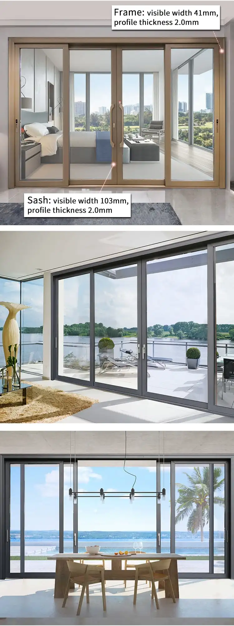 Hihaus New Black Aluminium Internal Stacking Impact Sliding Patio Glass ... Hihaus New Black Aluminium Internal Stacking Impact Sliding Patio Glass ...
