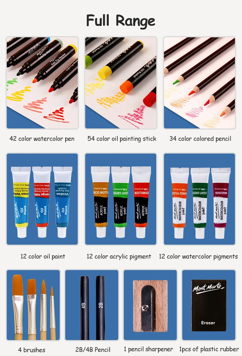 Kids Deluxe Art Set With Acrylic Paints Crayons Colored Pencils Paint ...