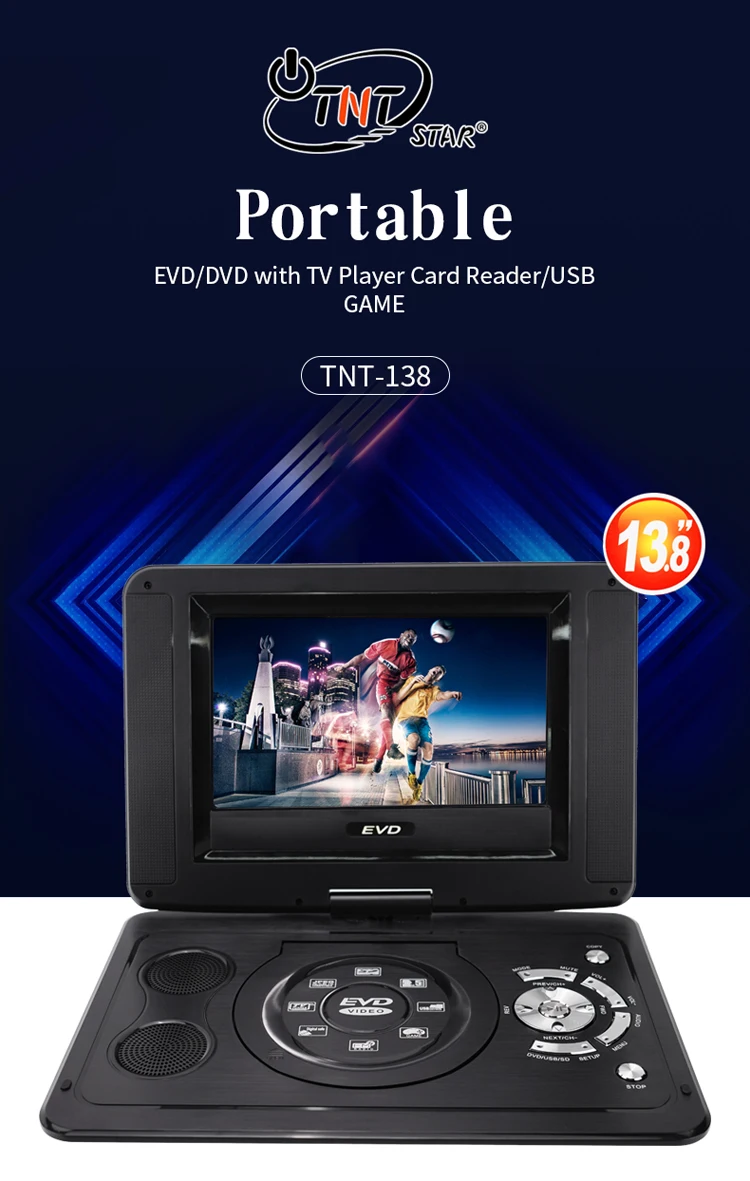 Tnt Star Tnt-138 New 2022 Cheapest Portable Dvd Player Pdvd-998 With 9 ...