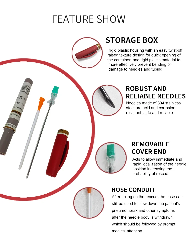 Portable Outdoor Emergency Pneumothorax Catheter Needle Decompression ...
