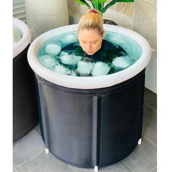 Portable Ice Barrel Ice Bucket Bath Inflatable Cold Plunge Foldable Ice ...