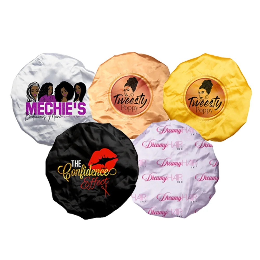 Custom Logo Double Layer Satin Bonnet - Versatile & Stylish