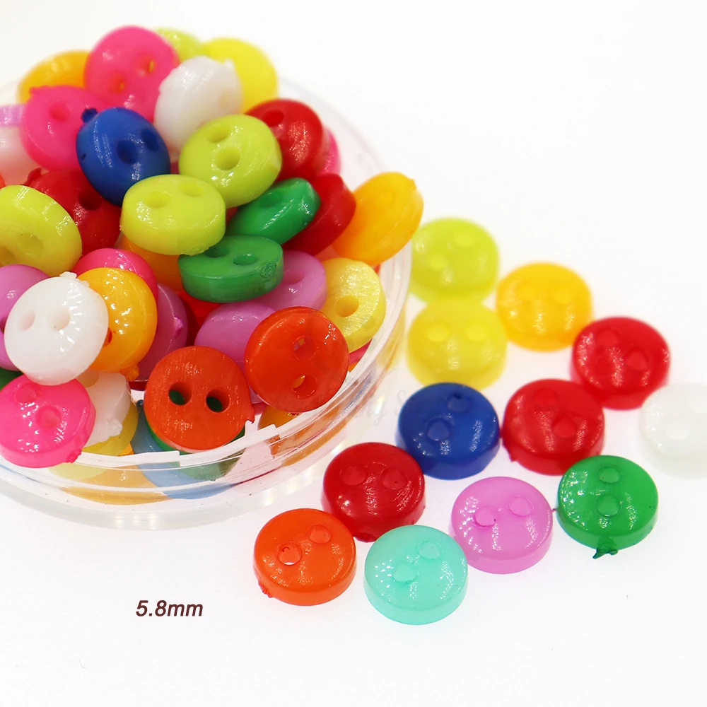 6mm Mixed Colorful Mixed Shapes 6mm Mini Plastic Buttons for Small Doll ...