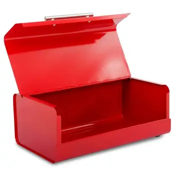 Rectangular Steel Kitchen Bread Box Red Food Storage Container - Buy ...