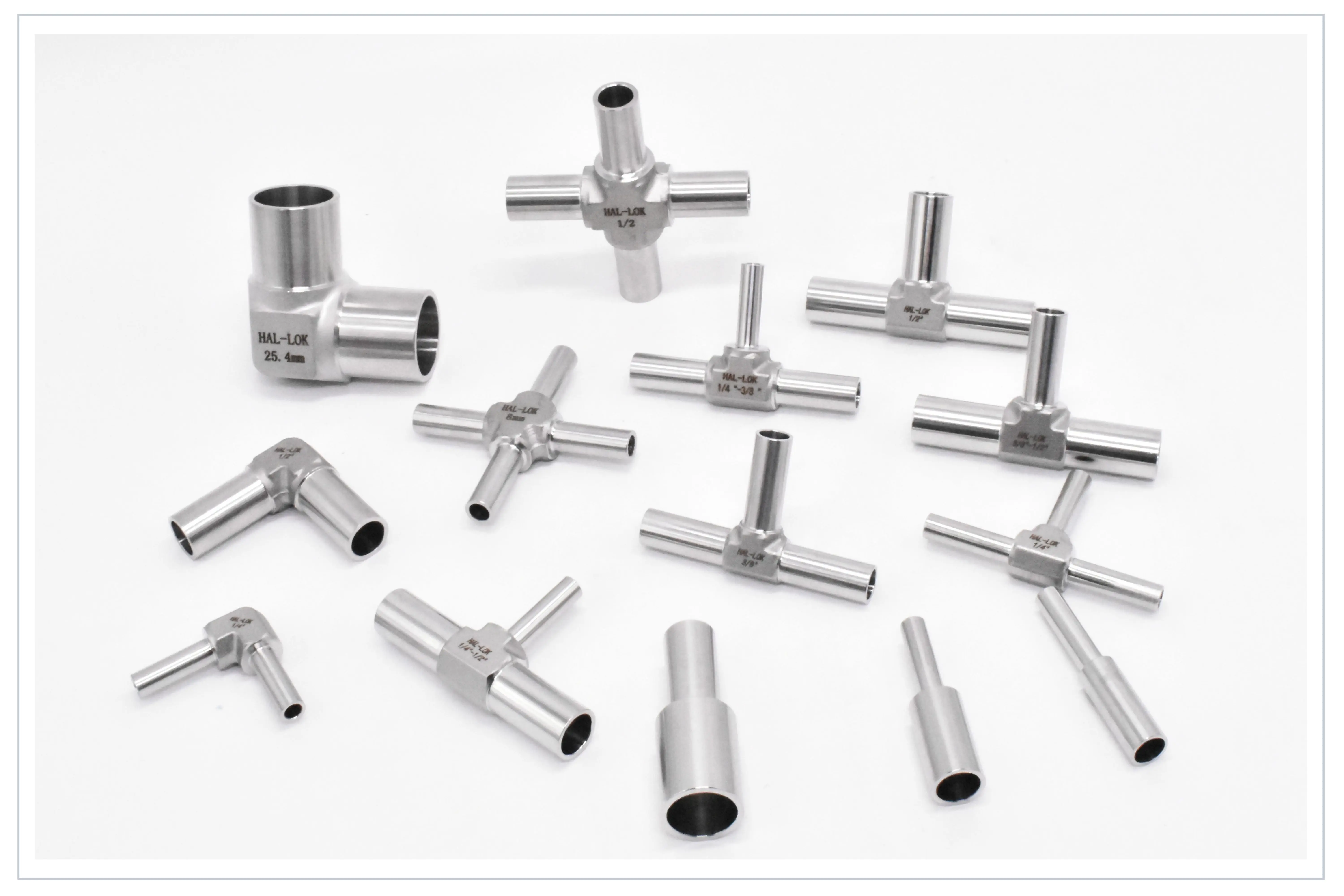 1/2'' OD Polished Stainless Steel Instrument Weld Fittings High ...