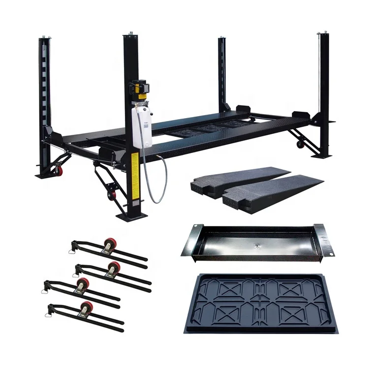 Best Price Capacity 9000lb Hydraulic 4 Post Car Lift With Casters For ...