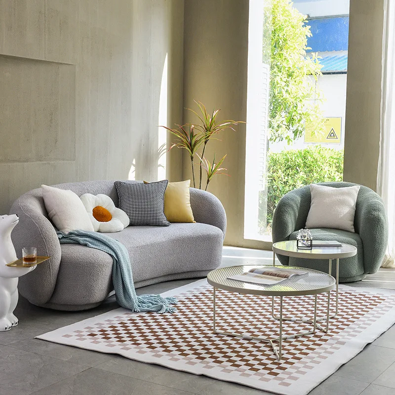 Modern Design Fabric Sofa for Living Room Home Furniture Curved Couch ...