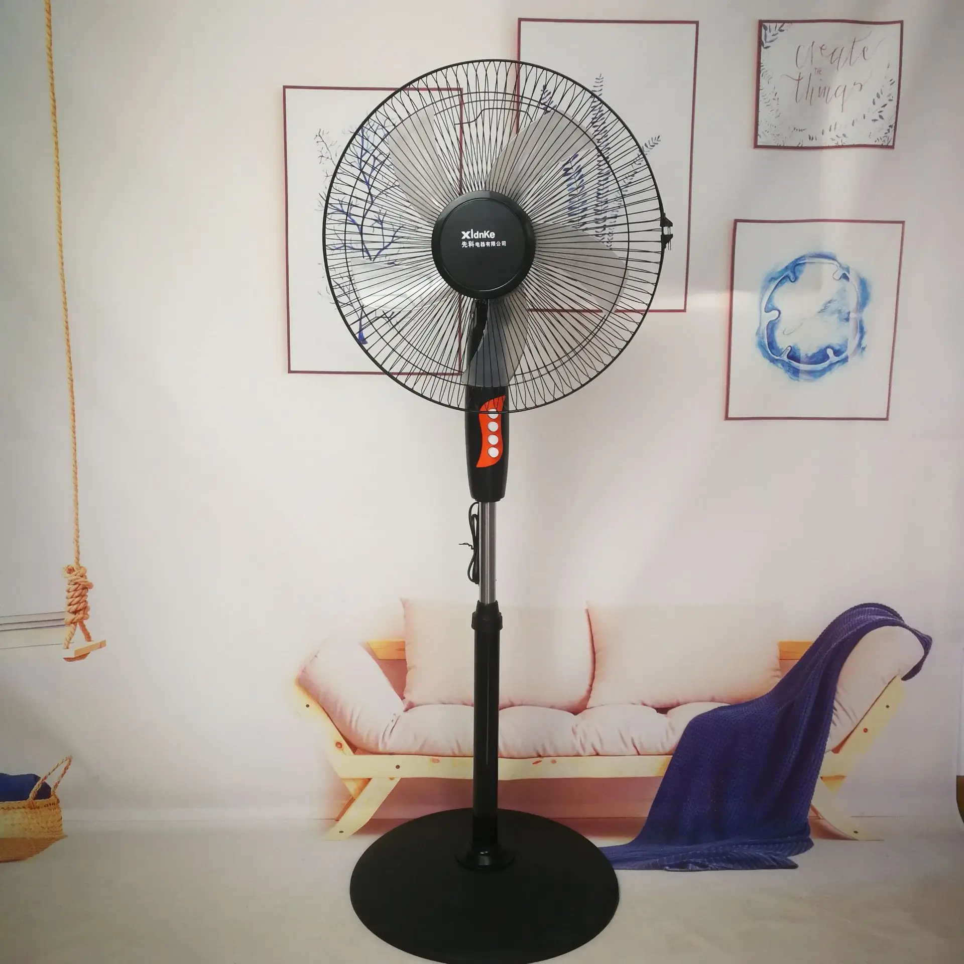 Tower & Pedestal Fans 16 Inch Stand Fan 5 Blades Ac Power Plastic Grill ...