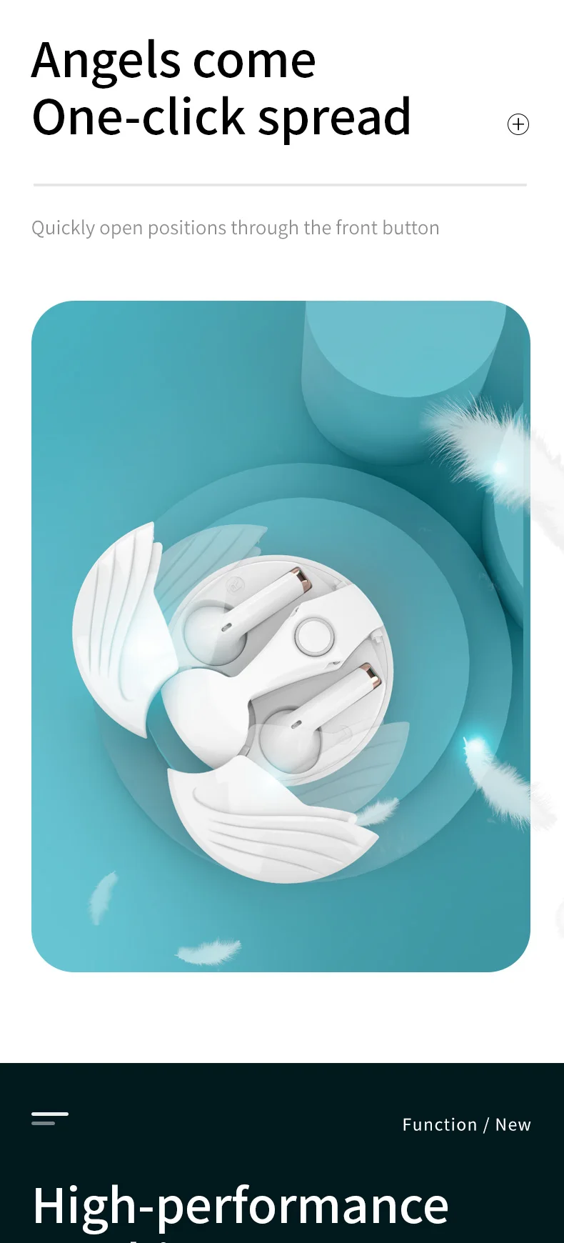 2022 Cool Tws Angel Wings In-ear Bluetooth Headset True Wireless Sports ...