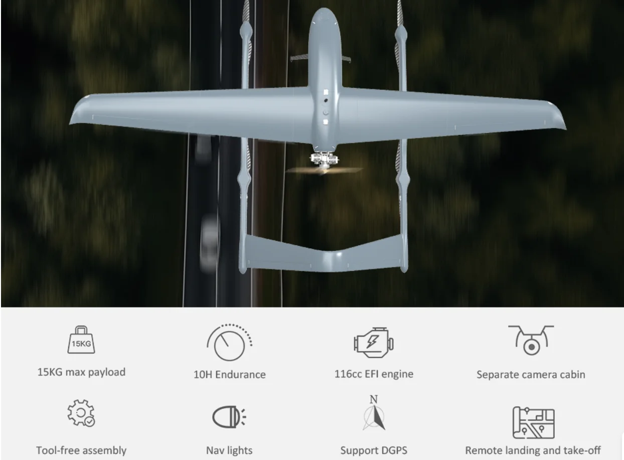 Fixed Wing UAV Drone - Long Range Heavy Lift Technology