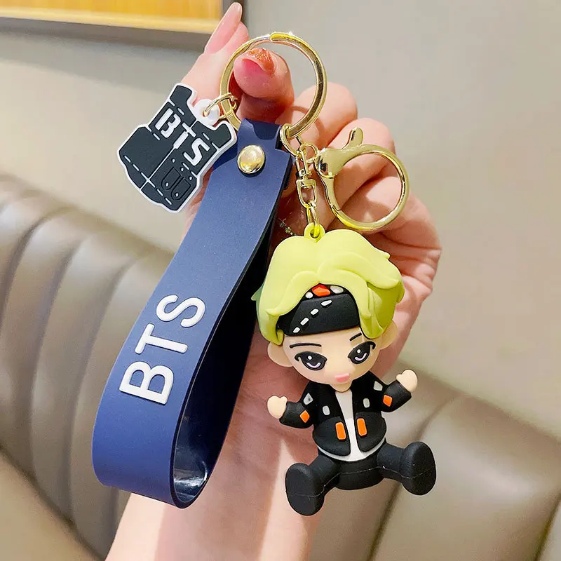 New 6cm 7 Styles 3d Sitting Posture Bt21 Bts Pvc Key Chain For Kid Gift ...