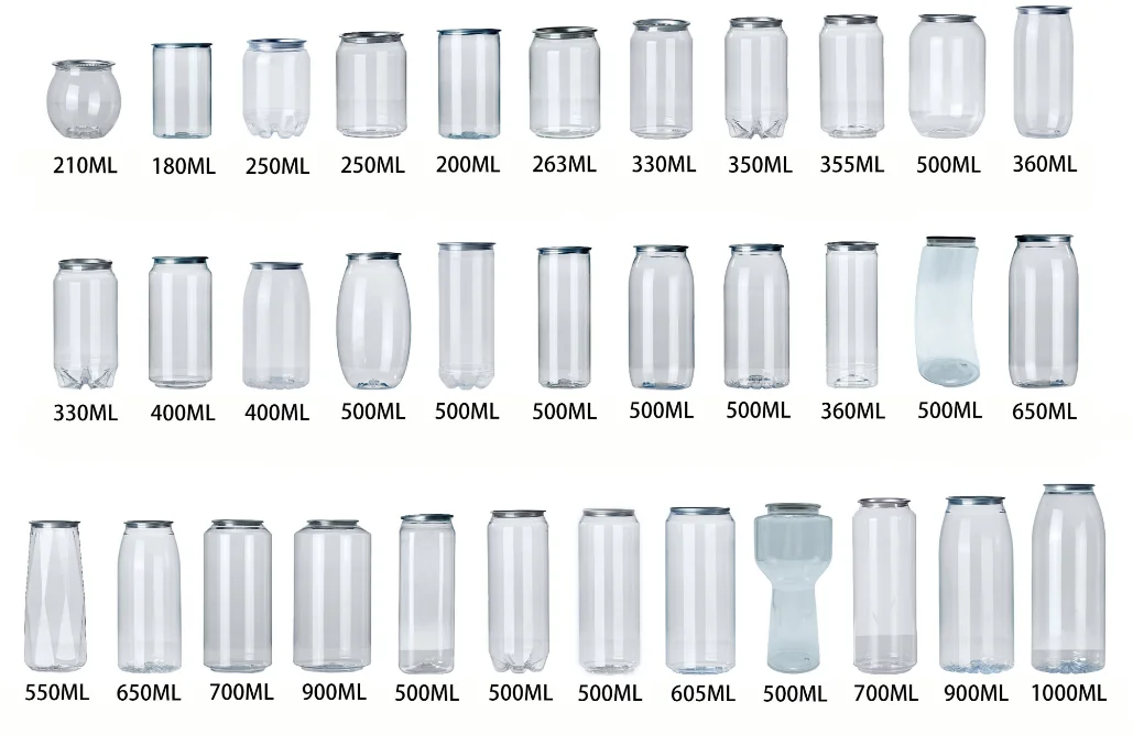 Plastic PET Transparent Ring Pull Cans 210ml-750ml - Ideal for Beverage ...