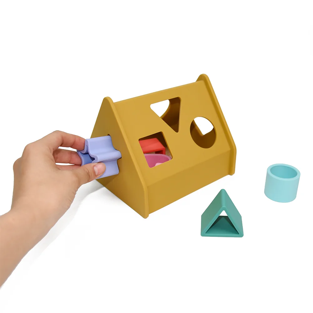 Silicone Shape Sorting Box Educational Learning Toy for Toddlers with 5 ...