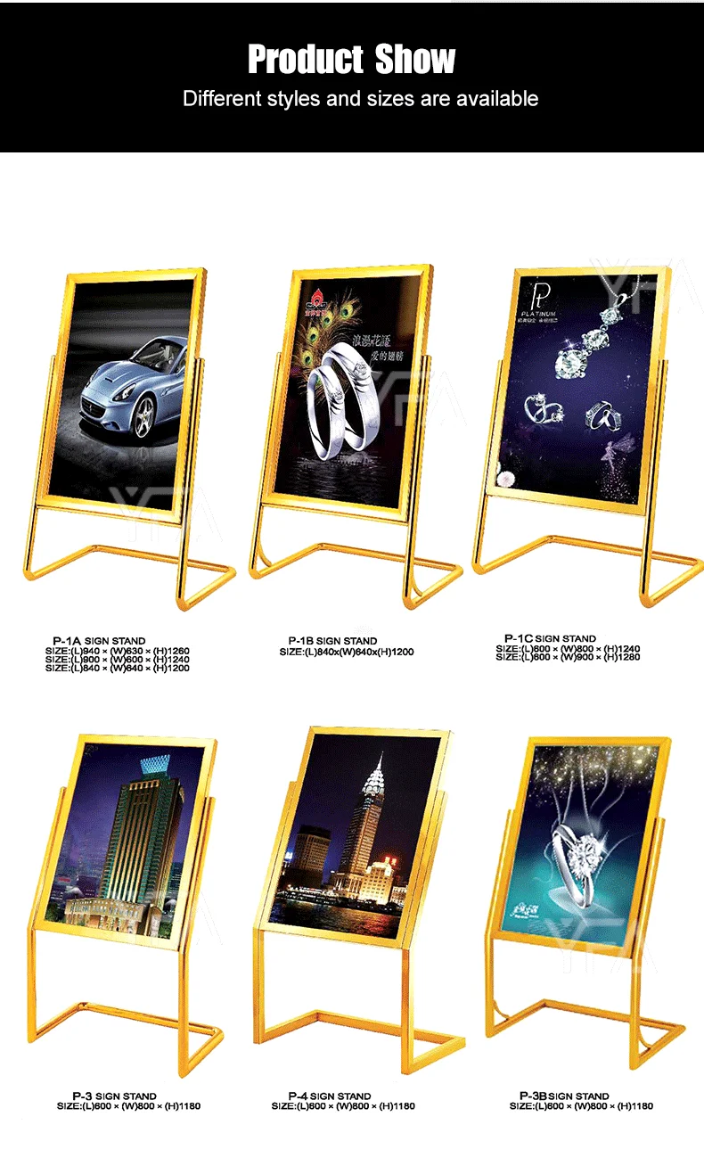 Titanium Gold Hotel Lobby Signage and Display Stand Lobby Welcome Board ...