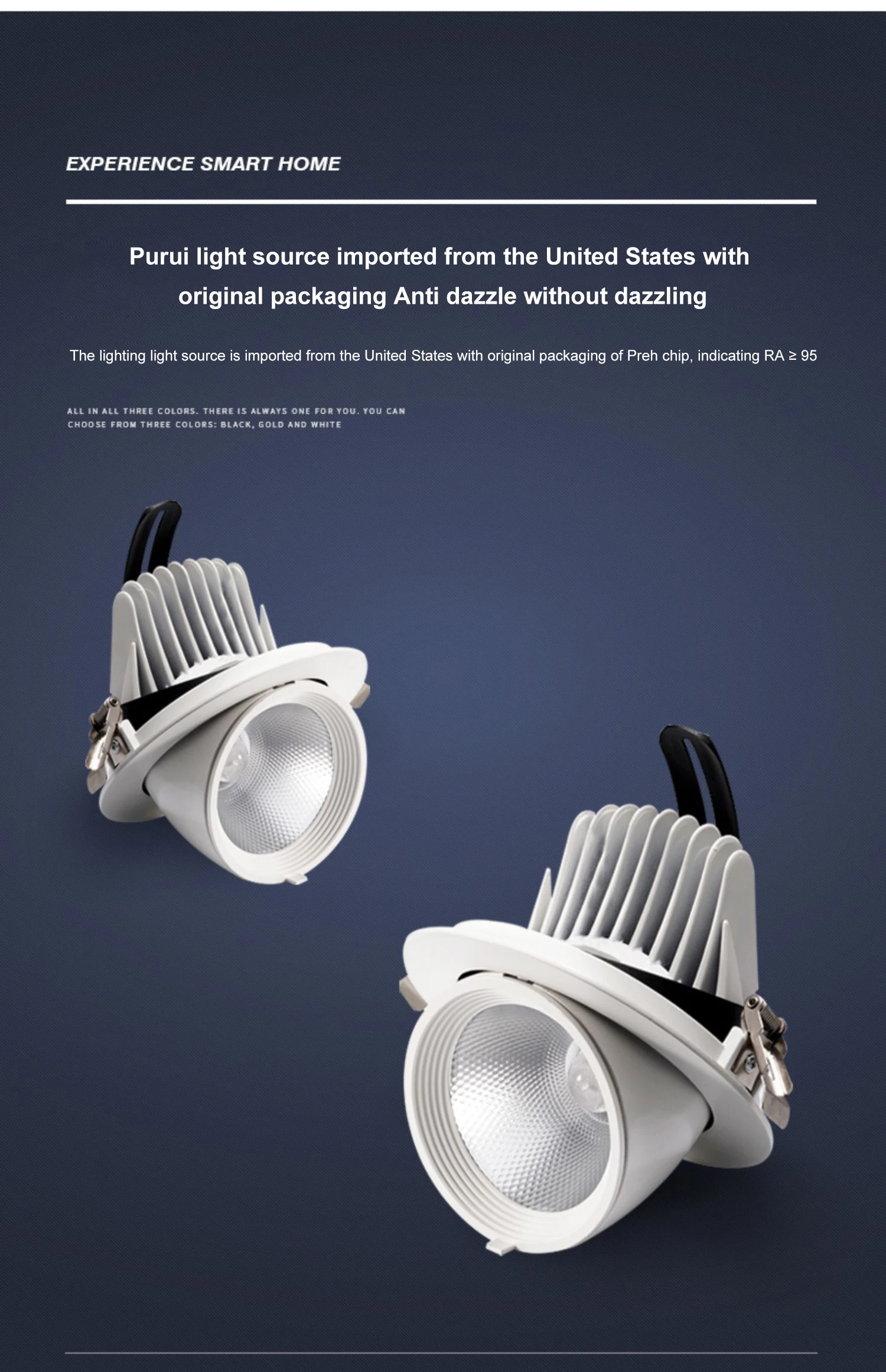 Hl096 5w Perforated Spotlight Embedded Background Wall Telescopic Elbow ...