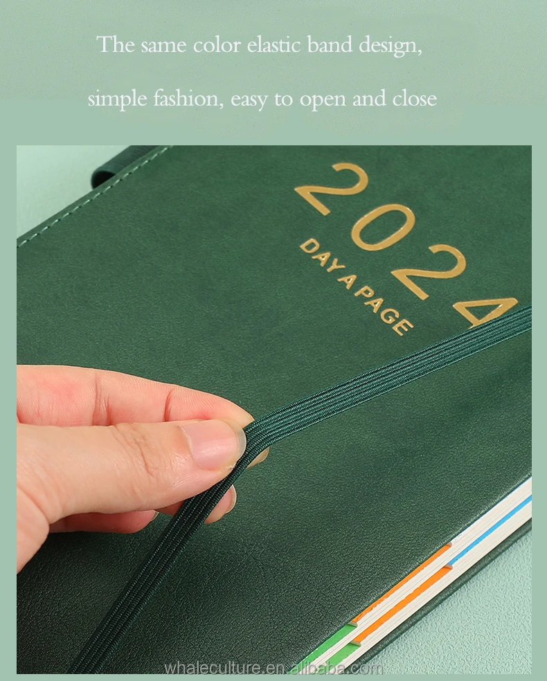 Wholesale 365 Days Diary Monthly Weekly Planner A5 Pu Leather Notebook Custom Agenda 2024 ...