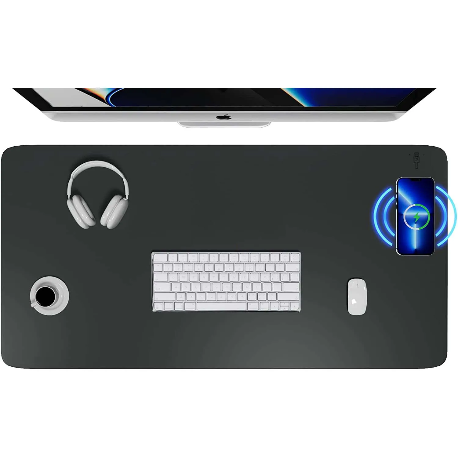 Customizable PU Leather Wireless Charging Desk Mats