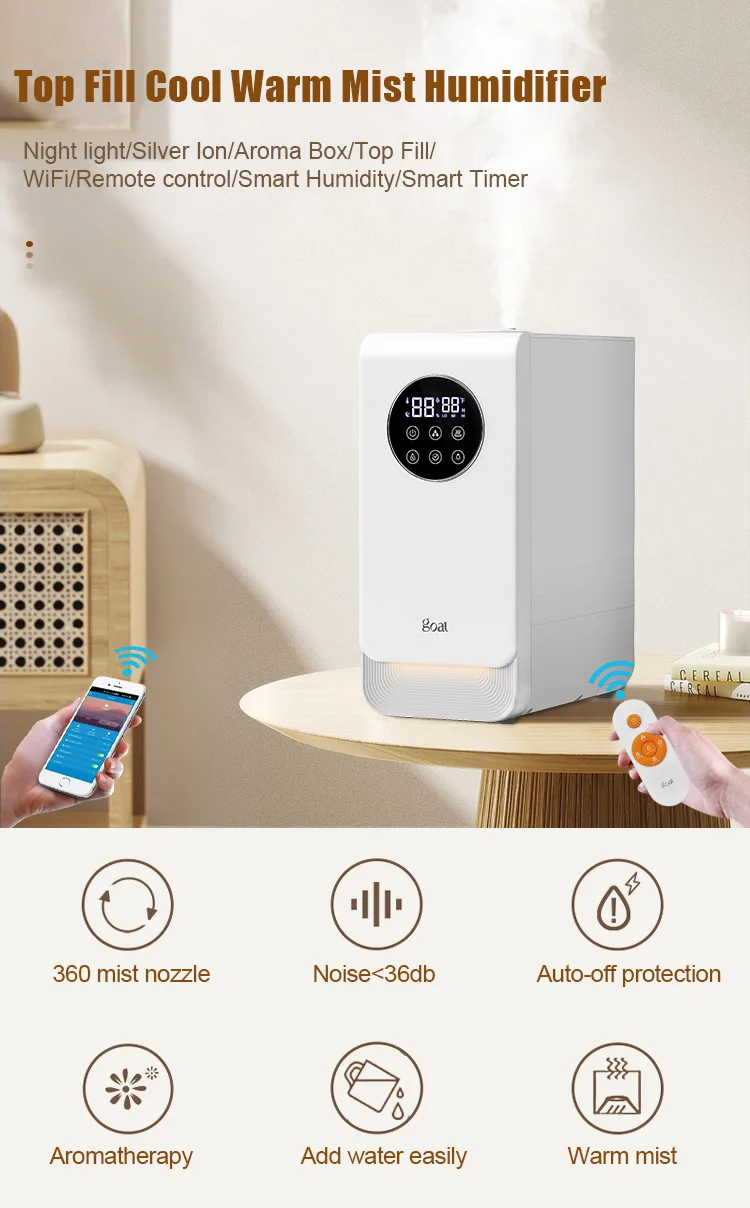 Custom Perfume Electric 6l Ultrasonic Humidifier With Led Display ...