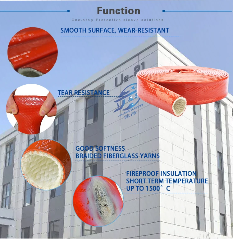 JAS High Temperature Fiberglass Cable Sleeve - Fire Resistant