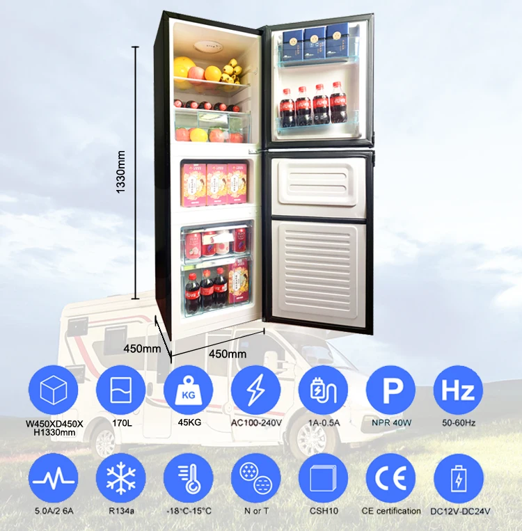 Frozen 170 Litre Mini Fridge Camping Car Fridges With Rechargeable ...