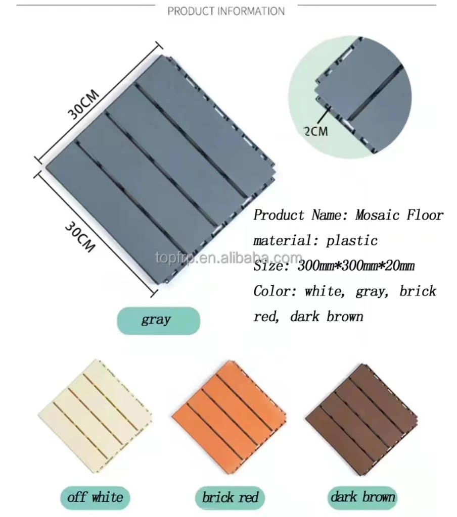Diy Interlocking Plastic Decking Tiles For Outdoor Patio Garden Tile ...