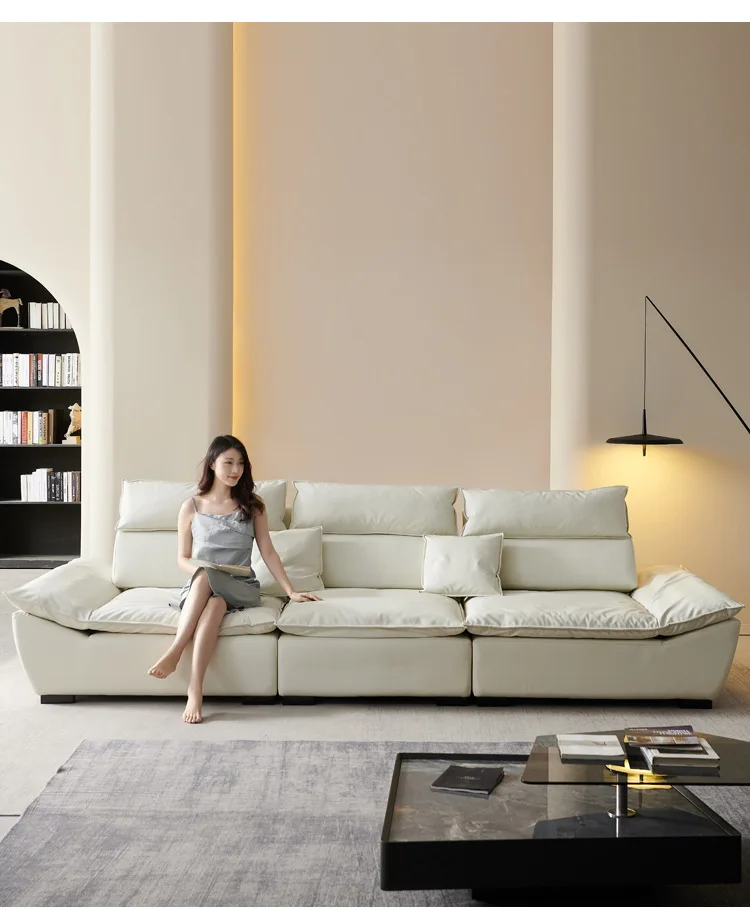 Italian Minimalist Straight Row Sailing Sofa Movable Backrest Light ...