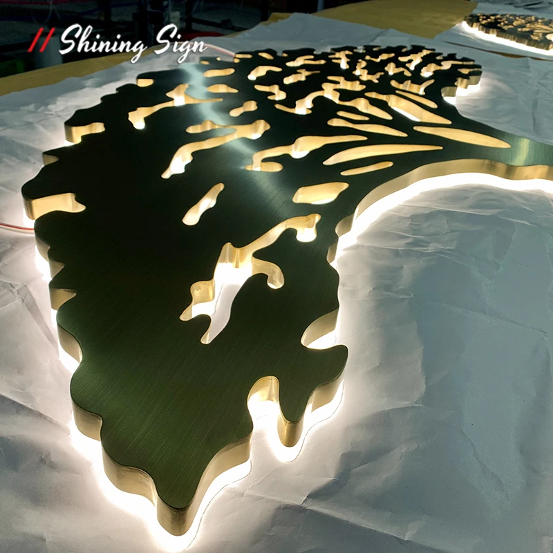 Shining Sign Custom Led Advertising Signage Stainless Steel 3d Backlit ...