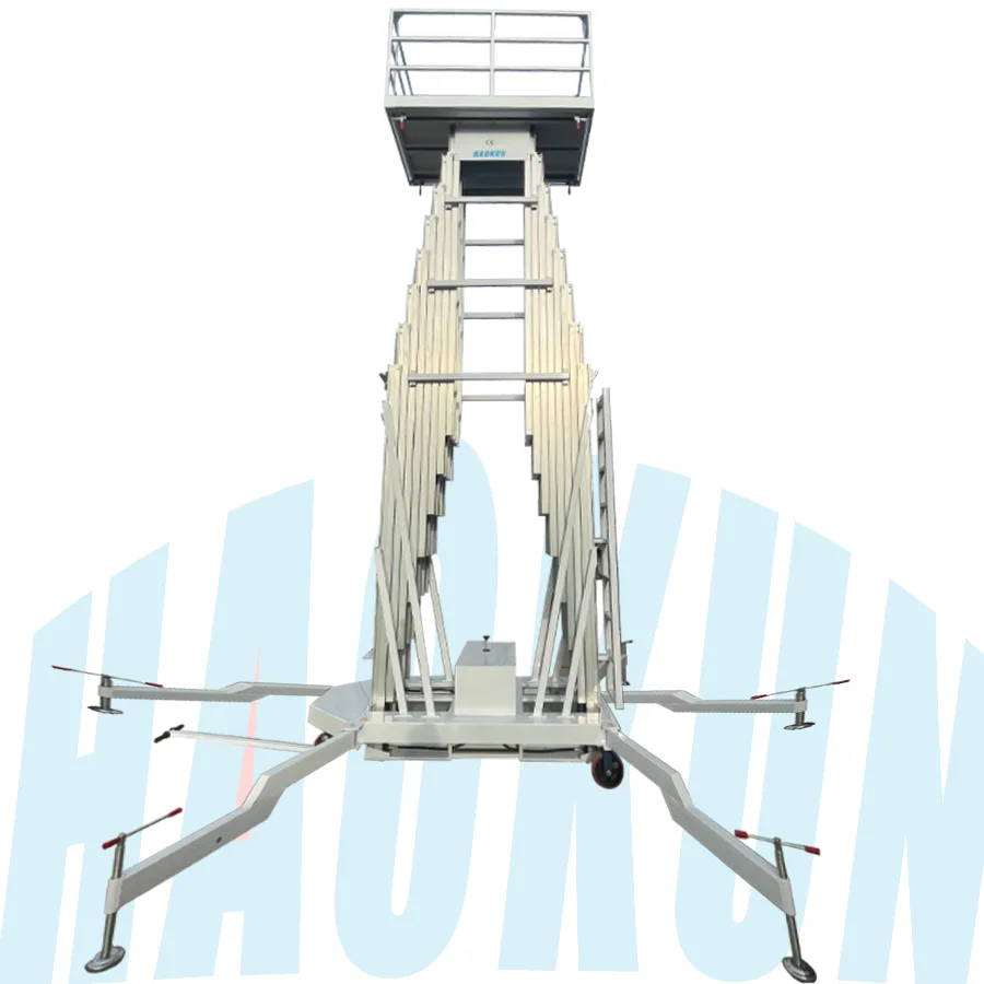 Varieties 4-14m Electric Ladder Vertical Mast Lift Portable Hydraulic ...