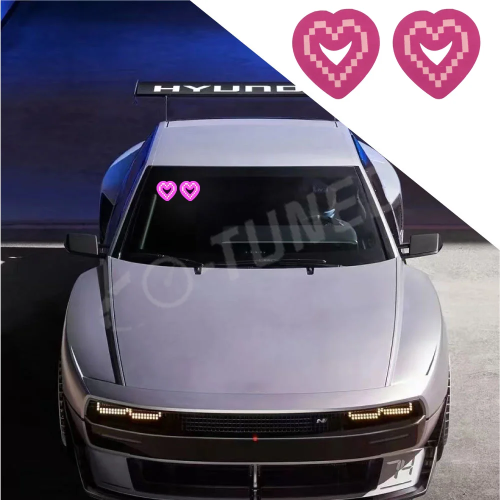 Jdm Heart Shape Glow Panel Signs Dimmable Light Up Car Window ...