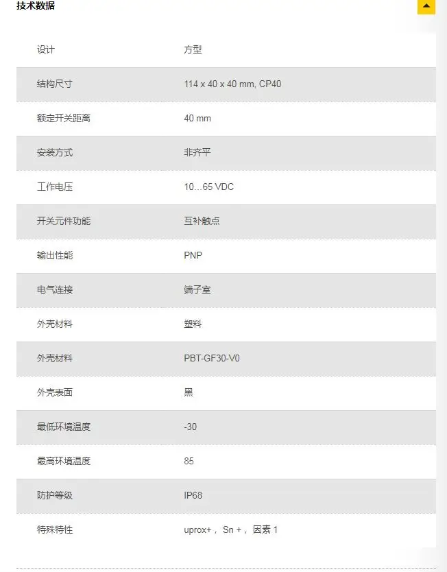 Ni40u-cp40-vp4x2 Inductive Proximity Sensor Detection Range 40mm Output ...