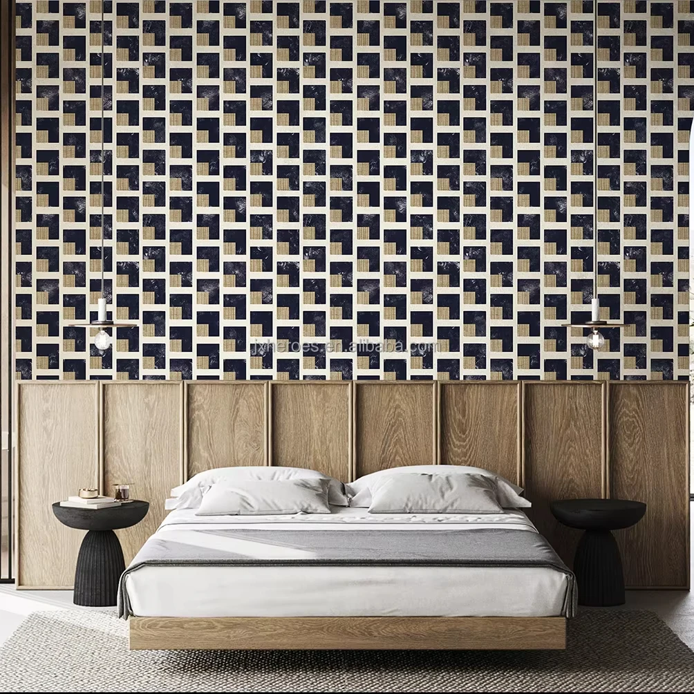Simple Modern Style 3d Box Pattern Luxury Non Woven Wallpaper For Wall ...