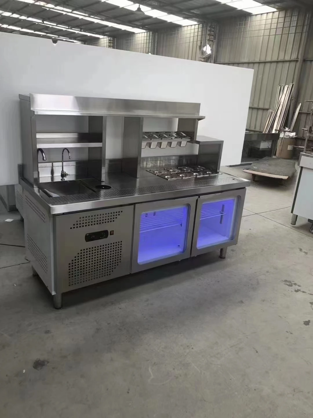 Fest Stainless Steel Boba Tea Station Customized Chiller Freezer Table ...