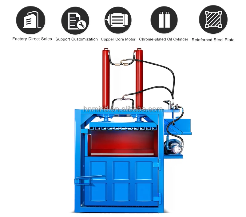 Vertical Recycling Compactor Automatic Aluminum Tin Can Baler Hydraulic ...