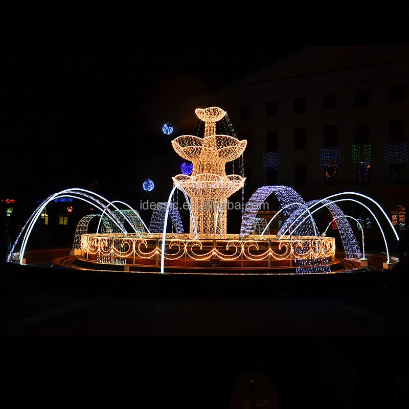 Outdoor Warm White Musical Dancing Water Light Fountain Show