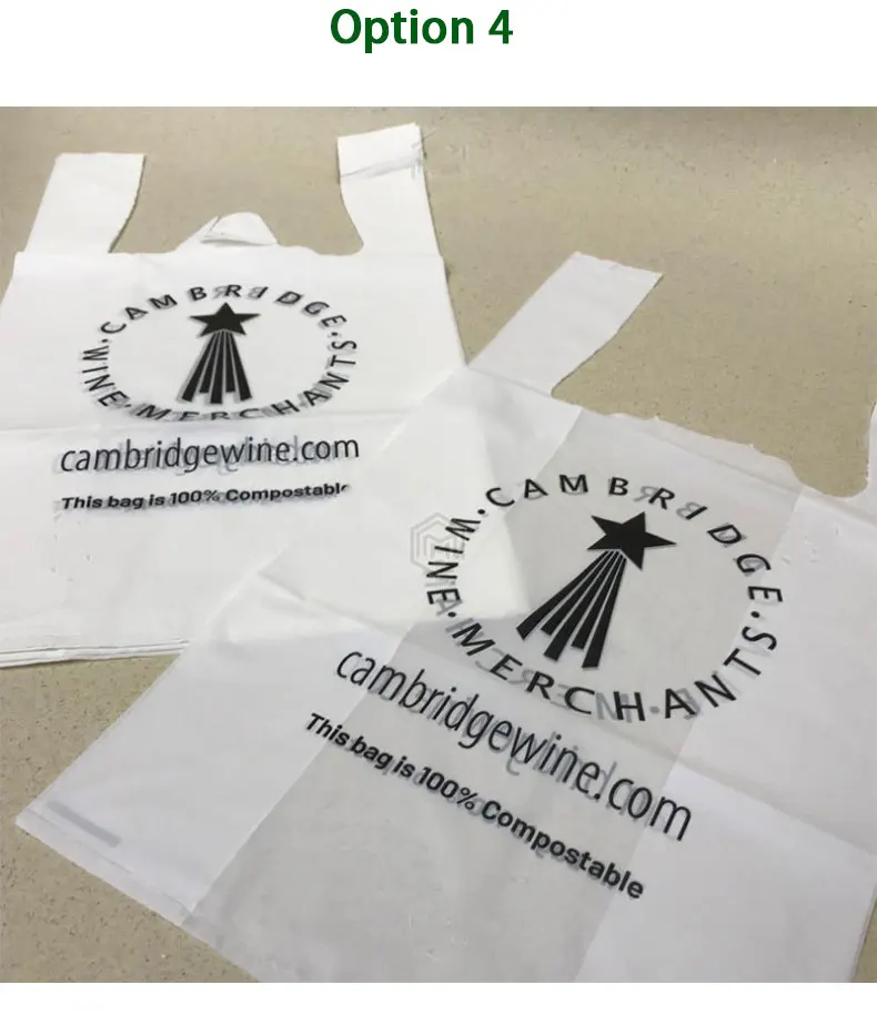 Customized Bio-compostable Vest Bag Corn Starch Pla+pb T-shirt Shopping Plastic Bag With Logo ...