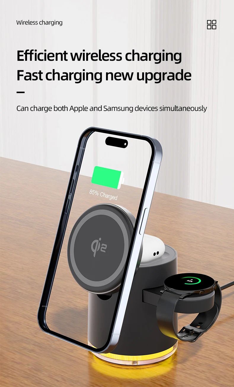 2025 Trending Product 15W Wireless Charging Station Multifunctional ...