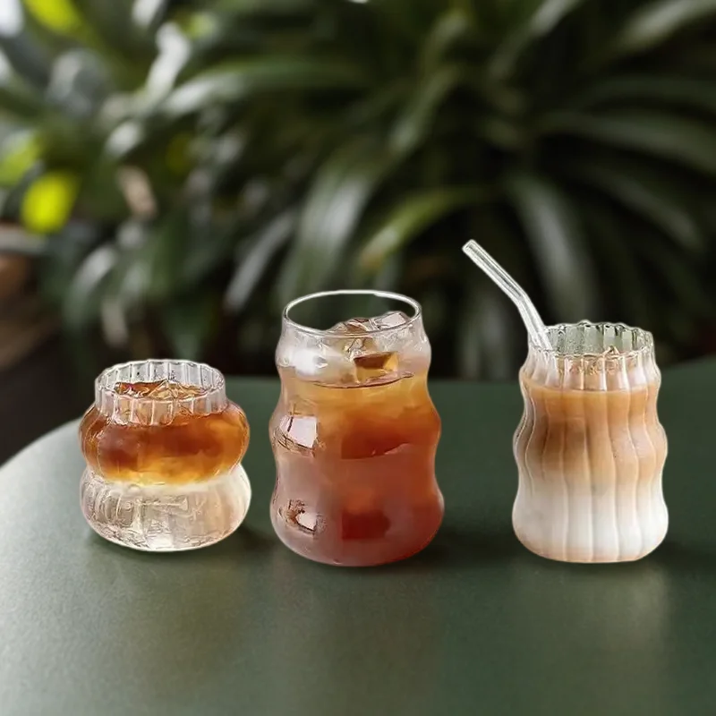 Vertical Strip High Borosilicate Glass Thread Cup Modern Fashion Large ...