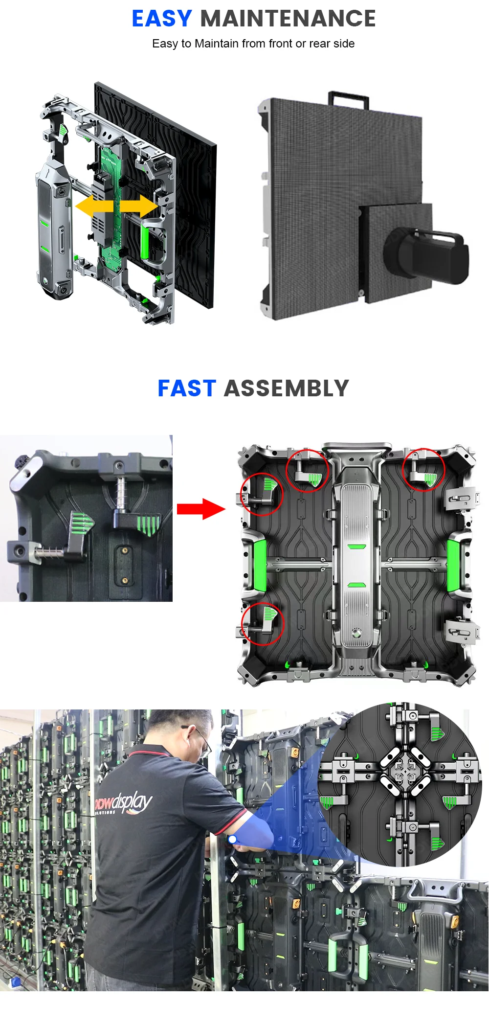Easy Quick Installing P2.6 P2.9 P3.9 Rental Video Wall Display High ...