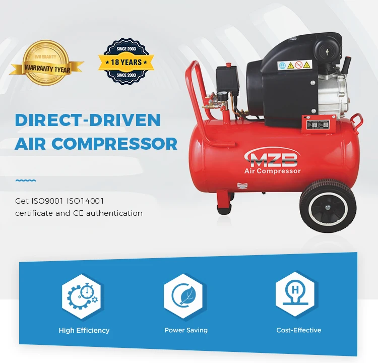 MZB Portable AC 220V/380V 100% Copper Wire Motor 40L Air Compressor ...