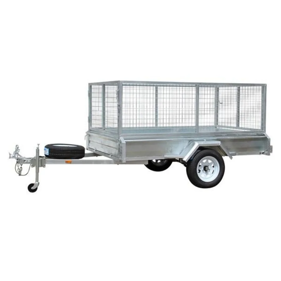 8x5ft Cage Trailers With Jockey Wheel Coupler Safety Chain Unbraked ...