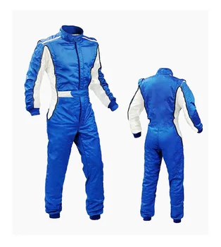 Unisex Two Layer Quilted Satin Racing Karting Suit Car Motorcycle ...