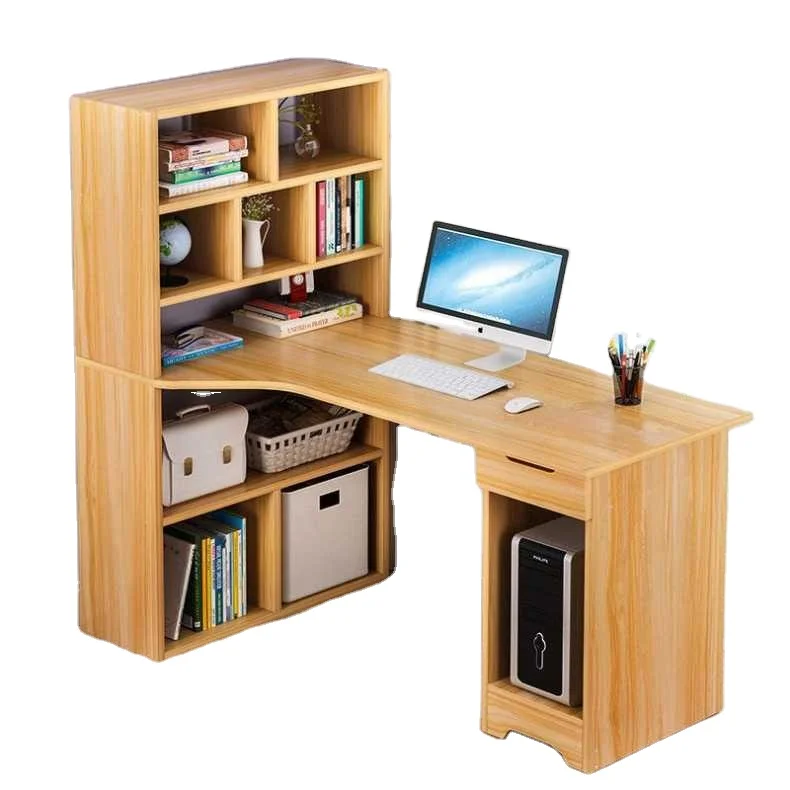 Bookcase Desk Combination Computer Bookshelf Desktop Table for Home ...